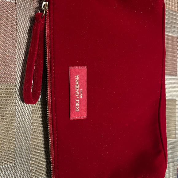 Dolce & Gabbana | Bags | New Dolce Gabbana Red Velvet Pouch For Bag ...